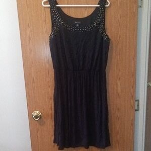 AB Studio | Dresses | Ab Studio Black Studded Mini Dress | Poshmark